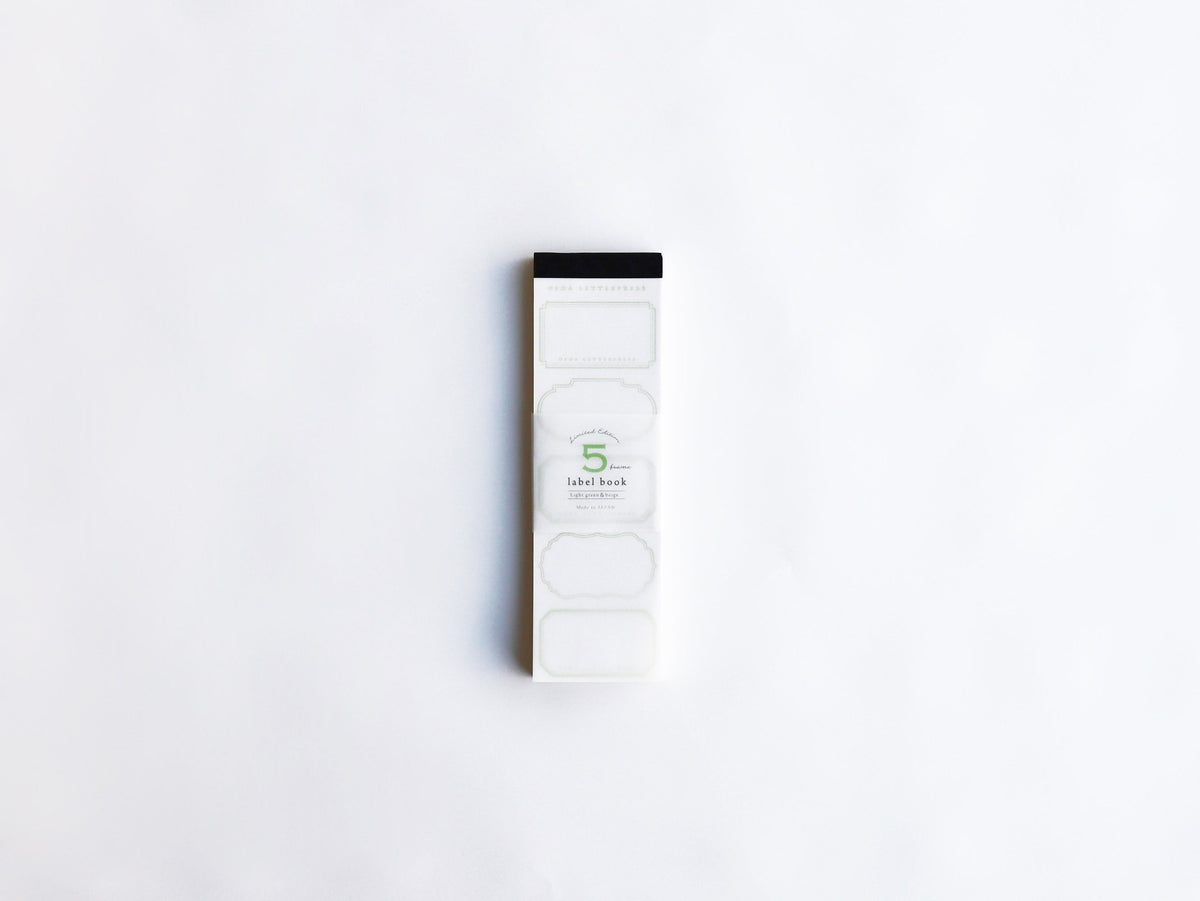 【限定色】OEDA LETTERPRESS｜5frame label book (Light green＆beige) – TAG ...